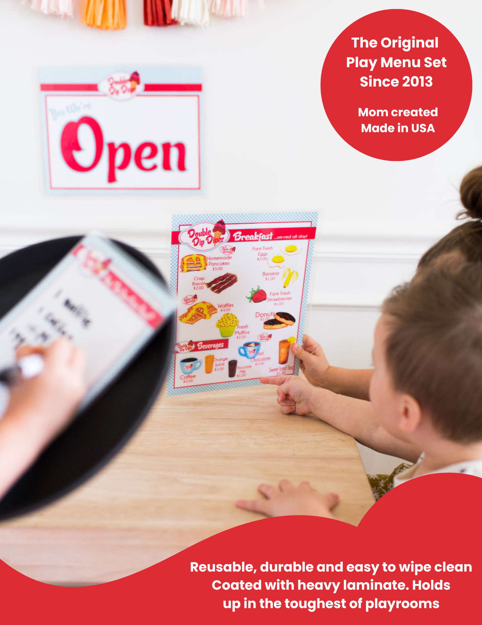 Pretend Play Diner/Restaurant Menu Set-Big City Kids
